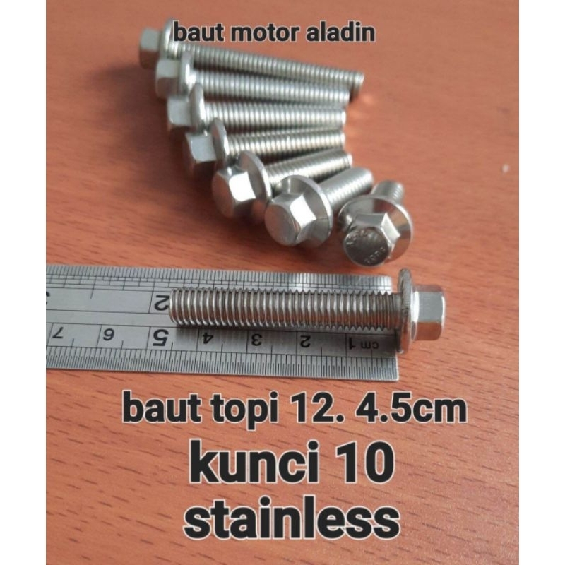 Jual Baut topi 12/M8x4,5cm kunci 10 stainless | Shopee Indonesia