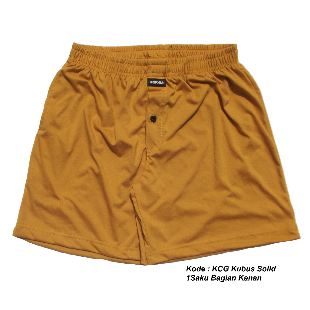 Jual CELANA PENDEK BOXER PRIA WANITA KATUN POLOS RIFAM MODEL KANCING ...