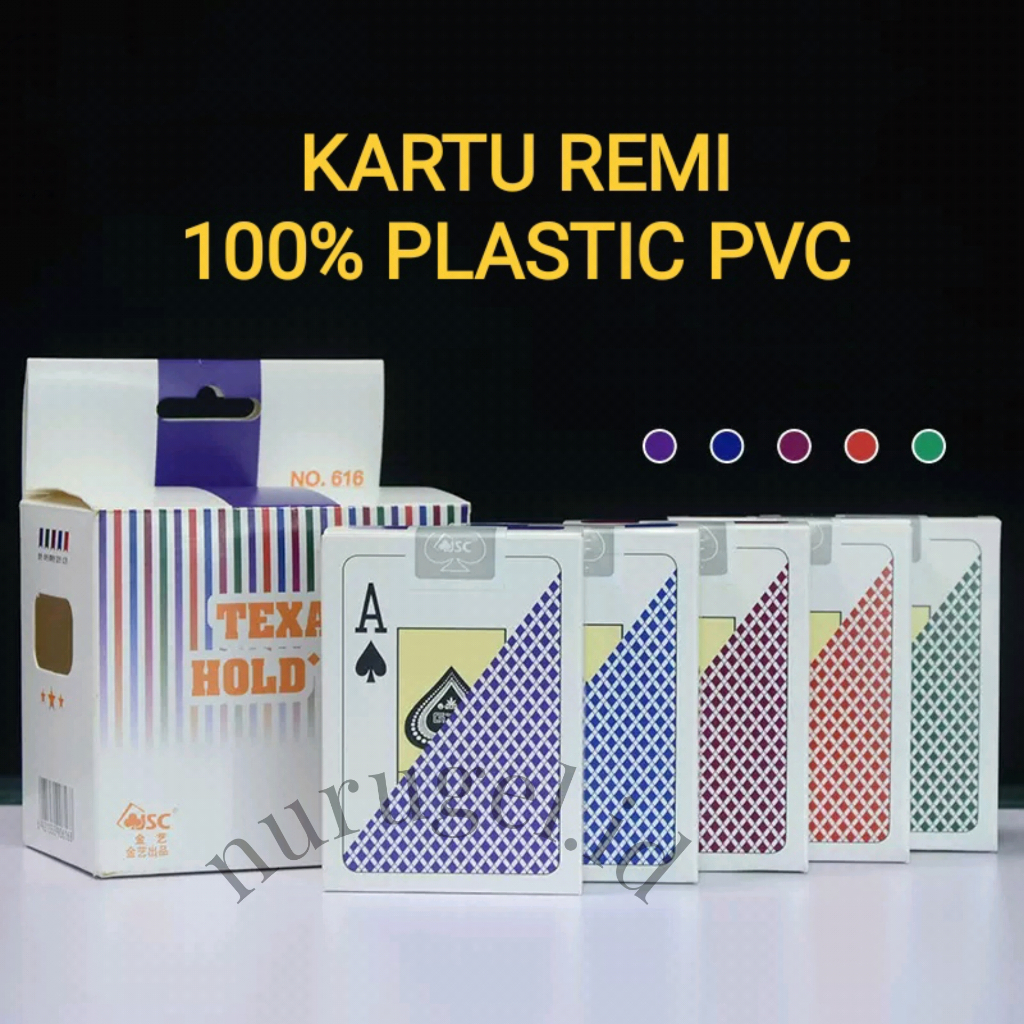 Jual Kartu Remi Poker Plastik / Poker Playing Card Waterproof Plastic ...