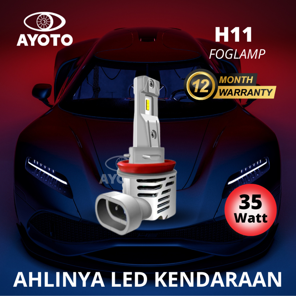 Jual 2 PCS (Sepasang) Lampu Led Mobil Utama Kabut Headlamp Foglamp Socket H11 AYOTO Watt35 ...