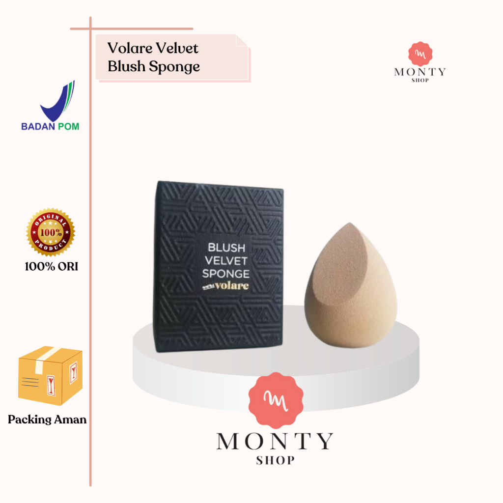 Jual Volare Velvet Blush Sponge Spons Beauty Blender Squizy Squize Puff Wajah Tear Drop Super ...