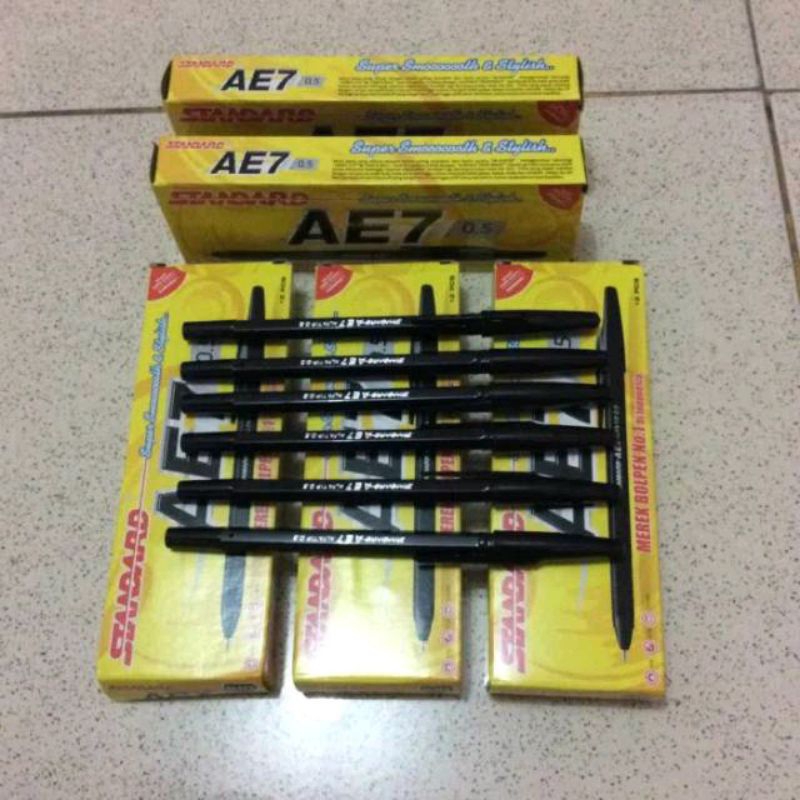 Jual Bolpen Standard AE-7 0.5 (Hitam, Biru, Merah) / Pulpen Harga / Pcs ...