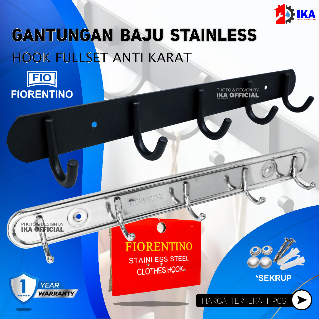 Jual Gantungan Baju Soligen Hanger 5 Kait Plastik Pvc Kapstok Dinding Tembok Cantolan 