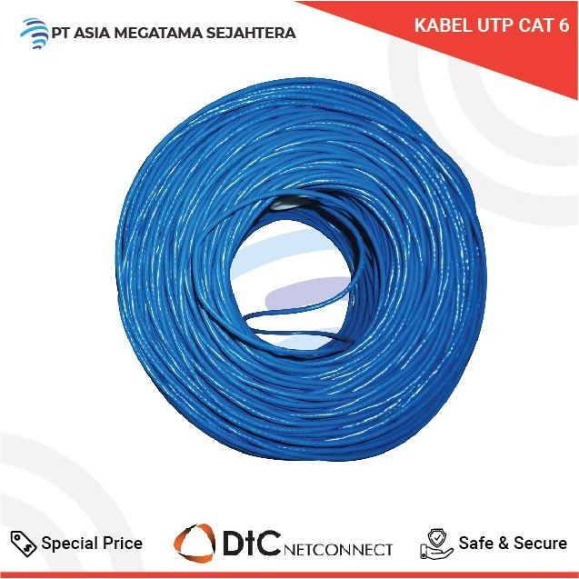 Jual Kabel LAN 60 Meter UTP Cat 6 DTC Netconnect Meteran + Krimpling 60 ...