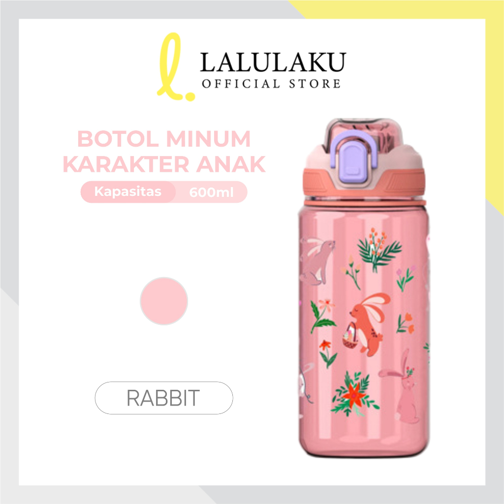 Jual Botol Minum Karakter 600ml Sedotan Anak Sekolah TK SD Kartun Anak Laki laki Perempuan ...