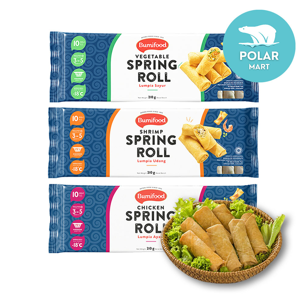 Jual Bumifood Spring Rolls Rasa Ayam, Udang & Sayur 210 Gram (FROZEN ...