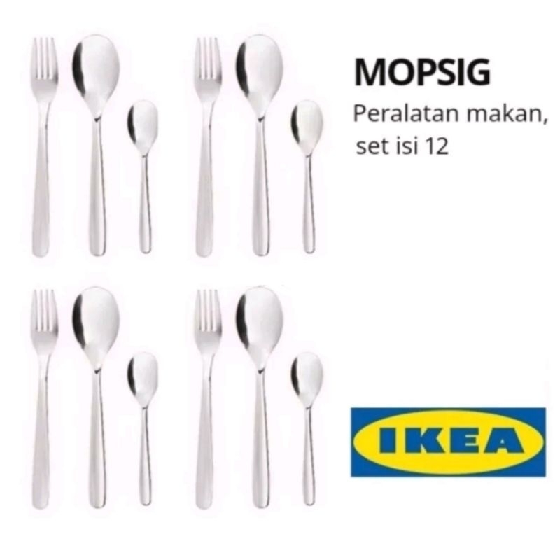 Jual IKEA MOPSIG Peralatan Makan Teh Kue Sendok Garpu Stainless Steel ...