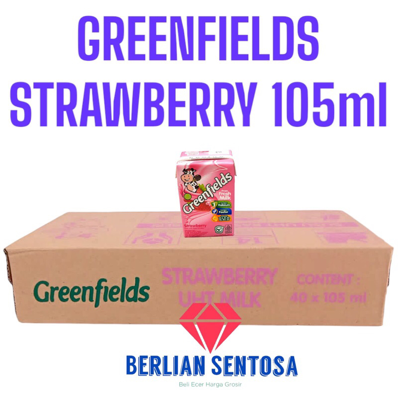 Jual susu greenfields strawberry 105ml isi 40 per DUS | Shopee Indonesia