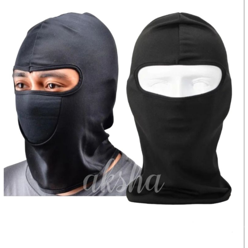 Jual masker ninja hitam polos balaclava polos hitam | Shopee Indonesia