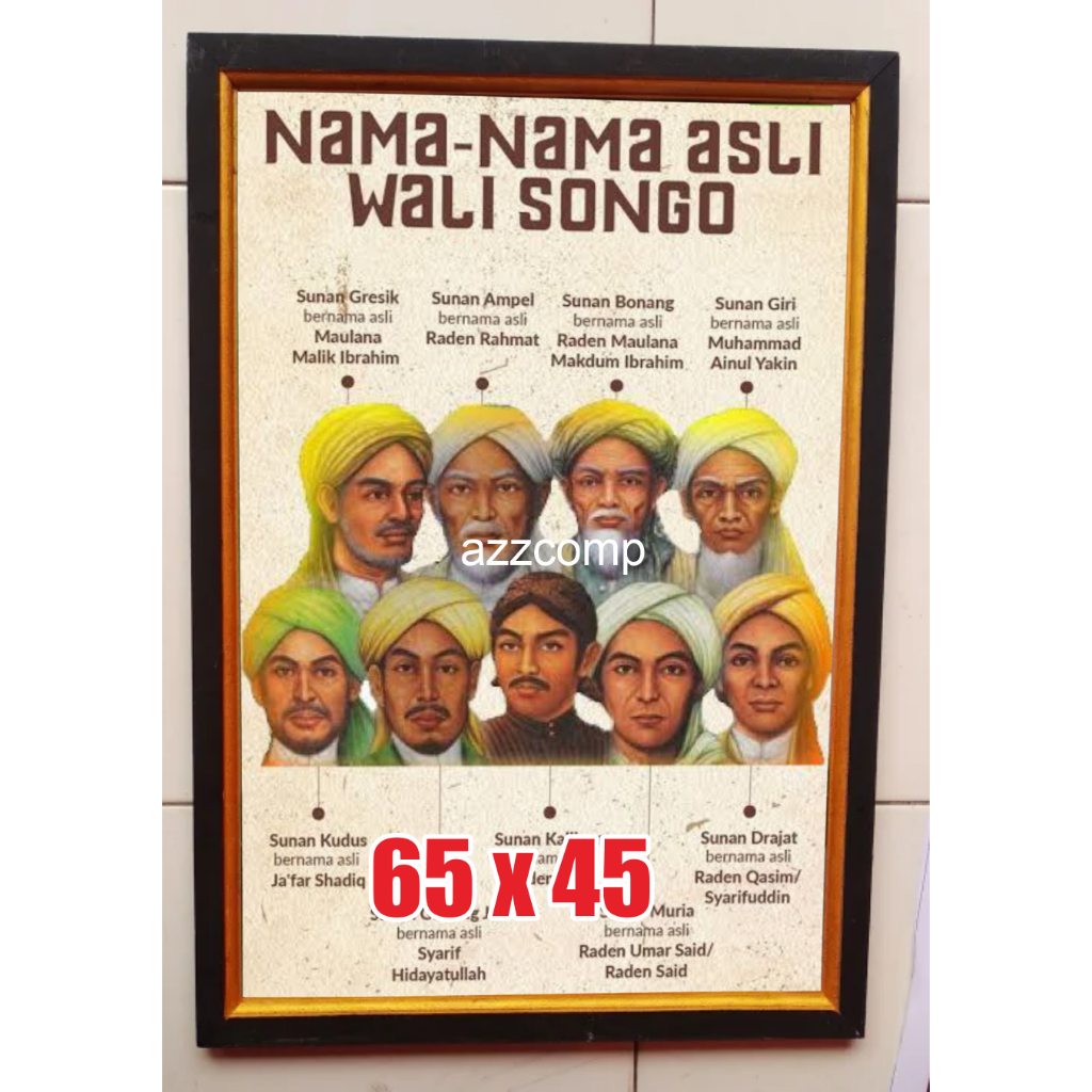 Jual [254] Poster Walisongo Lengkap dengan Nama Asli Plus Bingkai 65 x ...