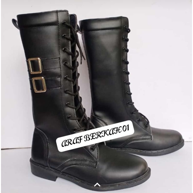 Jual Sepatu mayoret tali depan/boot paskibra/Drumband | Shopee Indonesia
