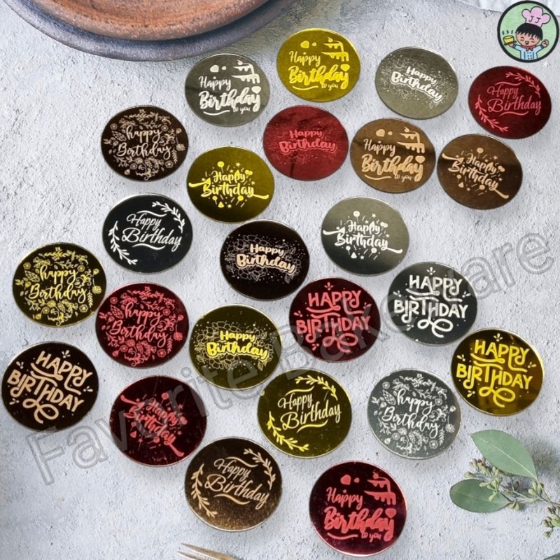 Jual Topper Cake Happy Birthday Acrylic Circle Hiasan Kue Cup Cupcake ...
