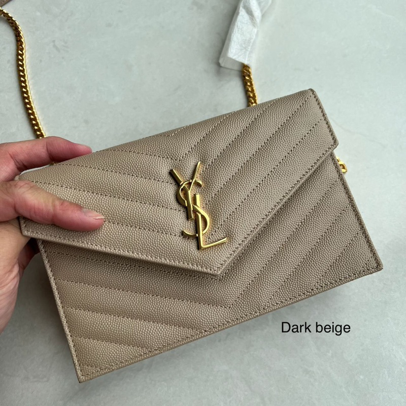 Jual YSL monogram woc 19cm in dark beige ghw | Shopee Indonesia