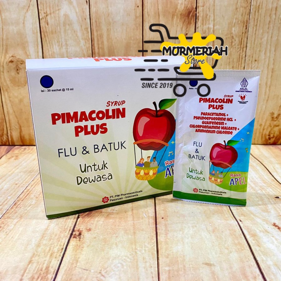 Jual PIMACOLIN PLUS SACHET 15 ml Rasa Apel - Untuk Demam, Flu & Batuk ...