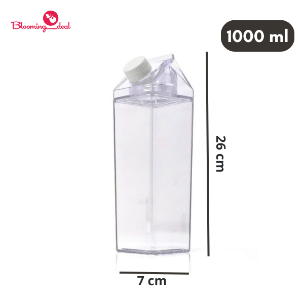 Jual Botol Minum Kotak Susu Transparan 500 - 1000 ml / Botol Refill ...