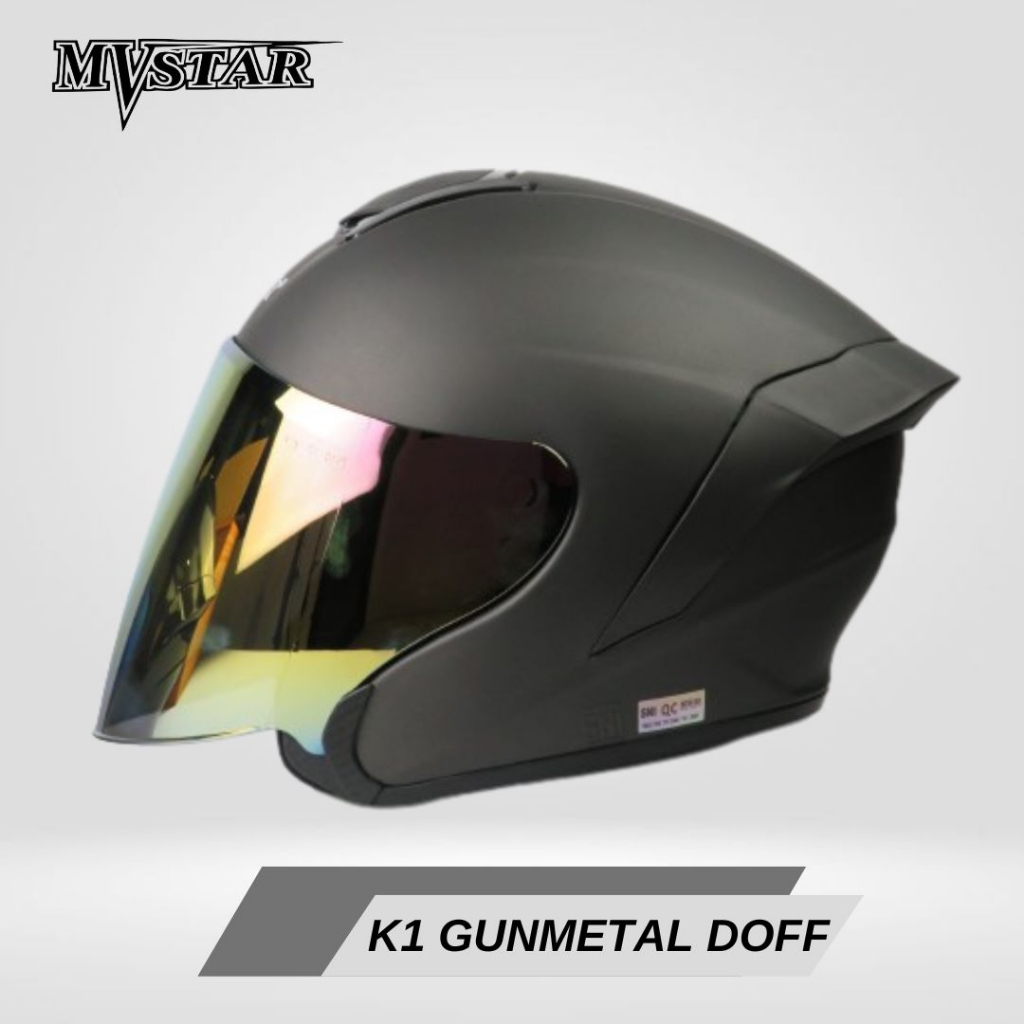 Jual HELM HALF FACE MVSTAR K1 KAIROZ / HELM HAL FACE SNI / HELM HAL ...