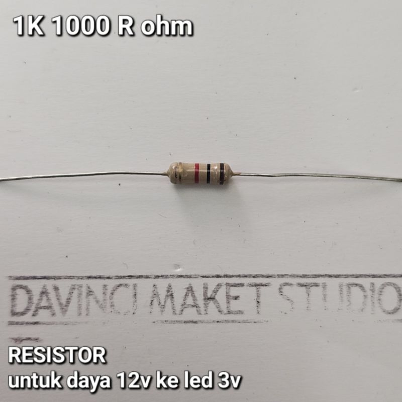 Jual RESISTOR 100 120 220 620 1000 1K R Film Standard untuk LED 3V 6V ...