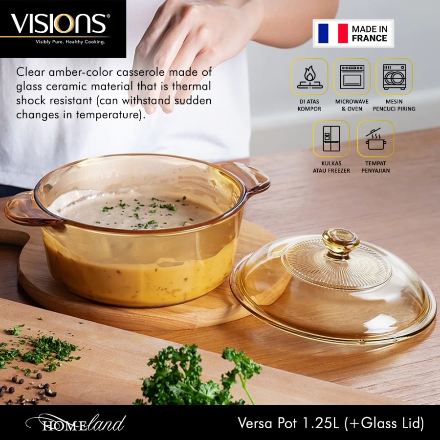 Jual VISIONS Classic Versa Pot Kaca Pyroceram Tahan Suhu Dingin & Panas ...