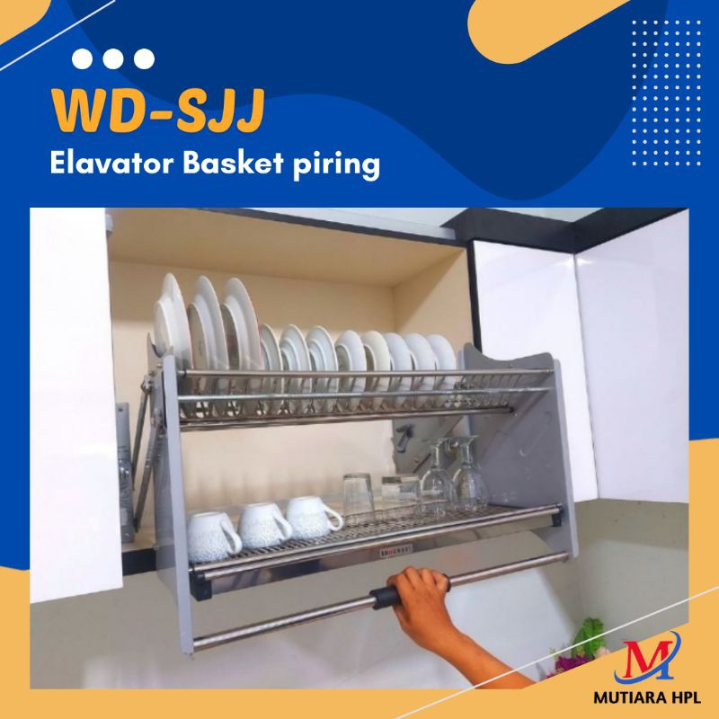 Jual Rak Piring dan Botol Atas Lemari Kitchen Set / Rak Tarik Kabinet ...