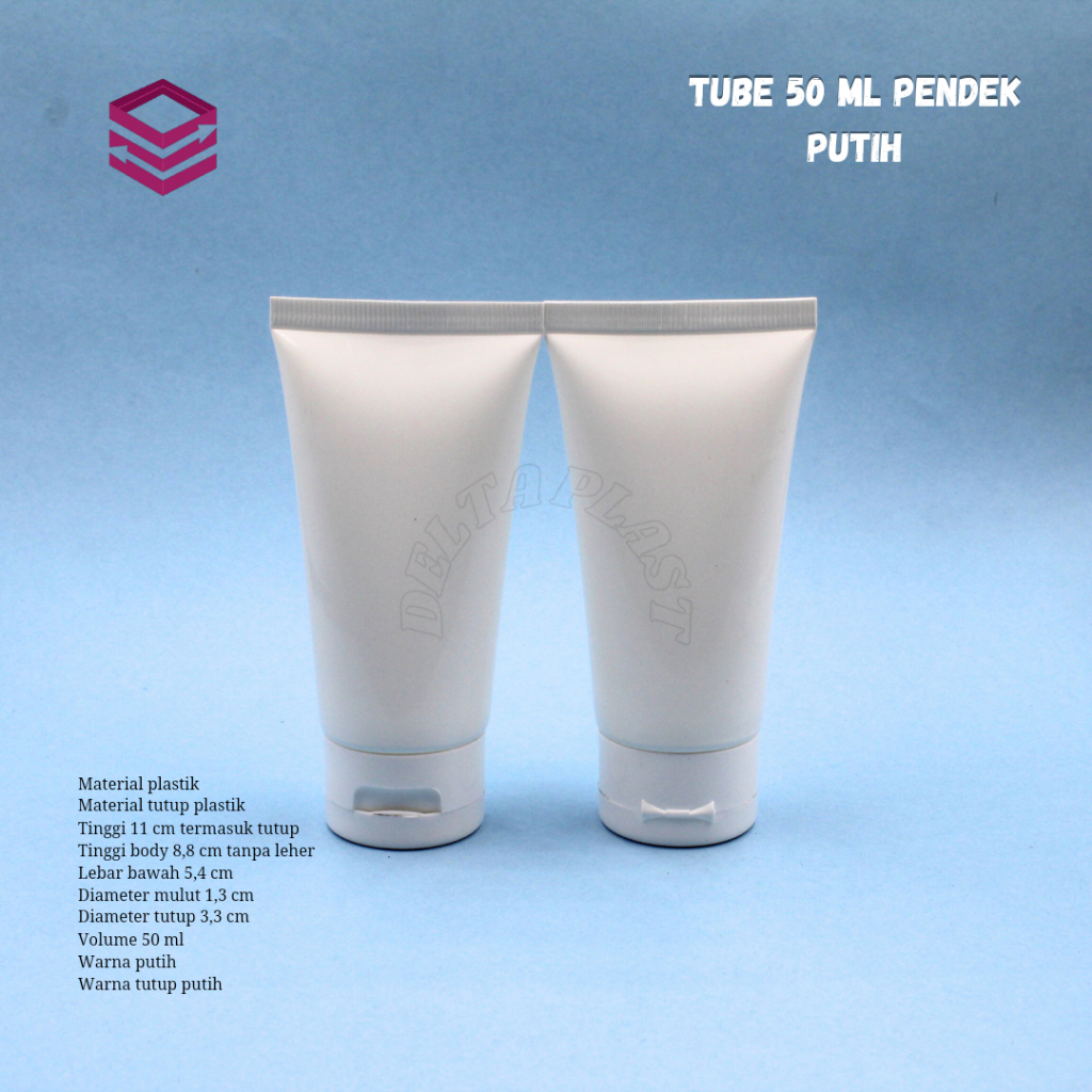 Jual Botol Tube 50ml Putih Pendek / Botol Tube Fliptop 50ml | Shopee ...