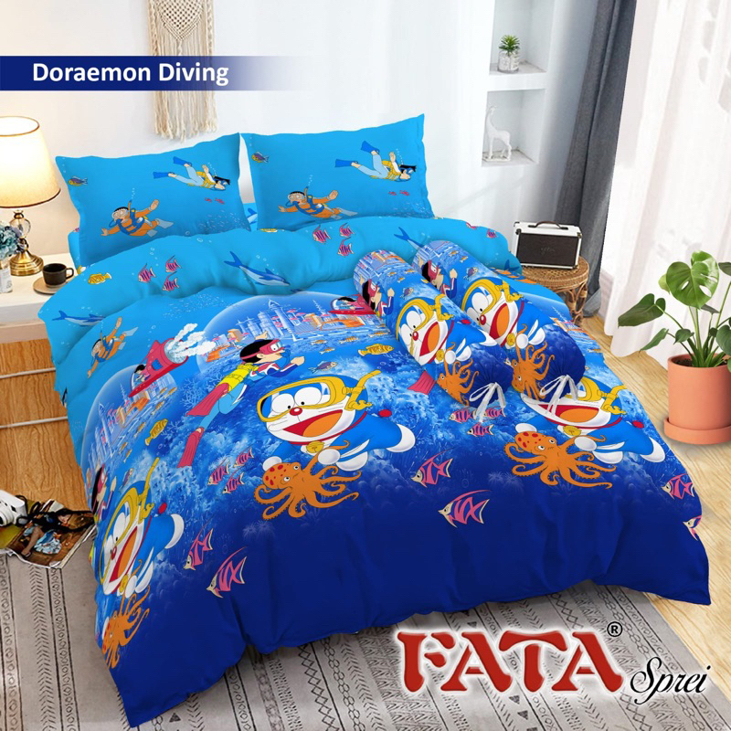 Jual FATA - Bed Cover Set Doraemon Diving Ukuran 120x200 ( Single Size ...