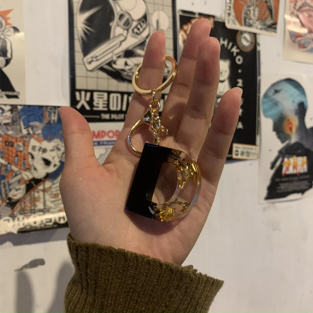 Jual [Poio] Gantungan Kunci Huruf resin Nama Inisial | Resin keychain ...