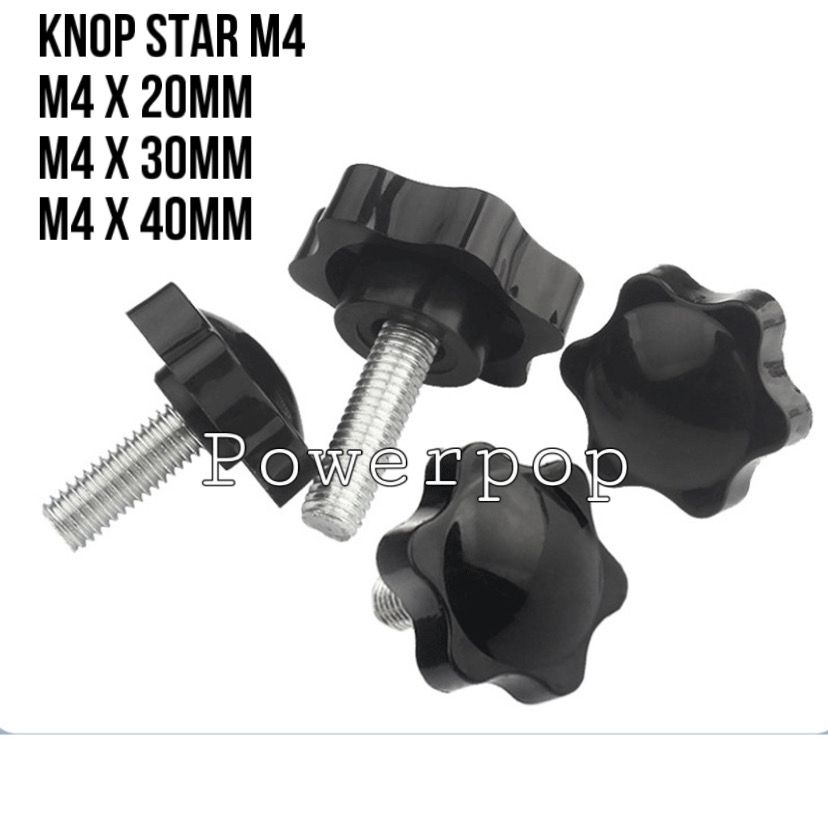 Jual M4 BAUT KNOP STAR / KNOB BINTANG M4 TEBAL BEST QUALITY / BAUT ...