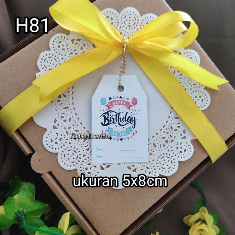 Jual Hangtag Happy Birthday Hang Tag Label Selamat Ulang Tahun To From ...