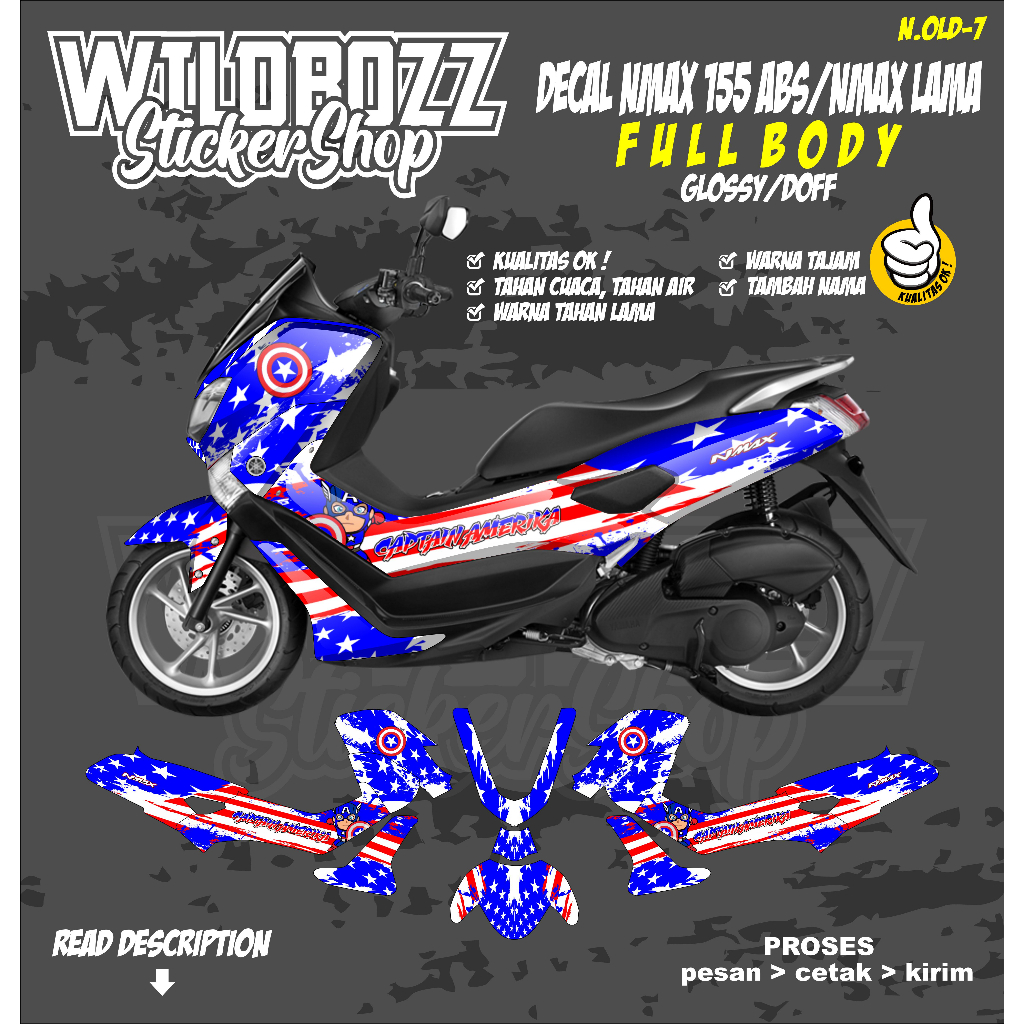 Jual decal Nmax 155 abs / nmax lama full body keren (n.old-7) wildbozz ...