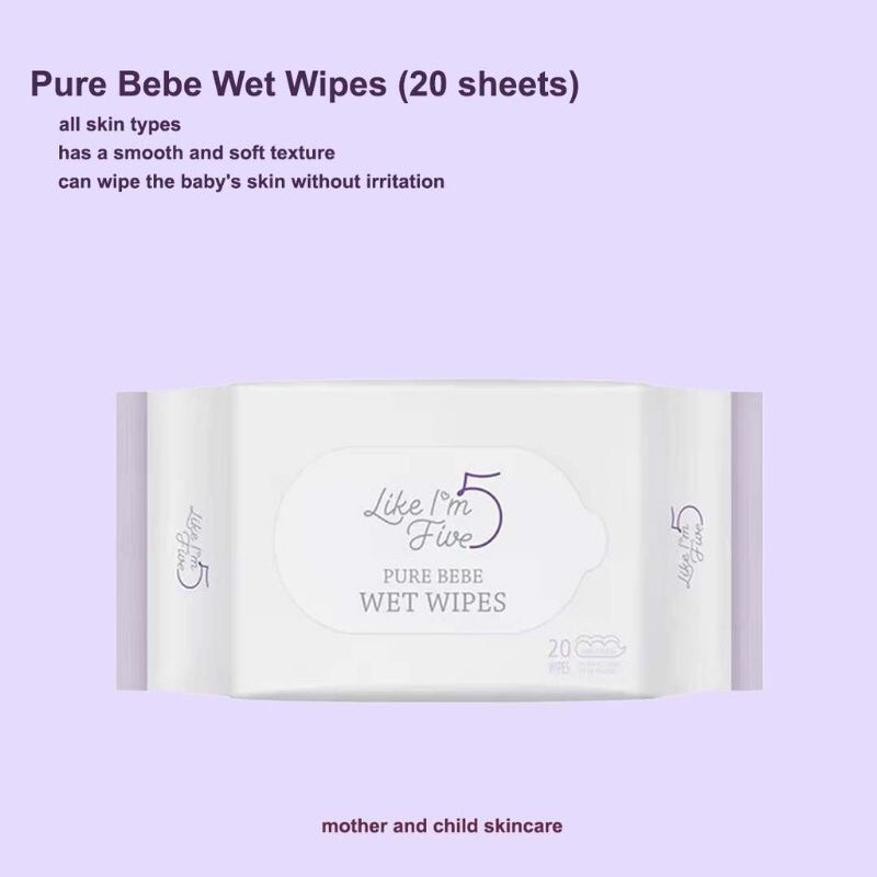 Jual LIKE IM FIVE Pure Bebe Wet Wipes (20 sheets) / like im five tissue ...