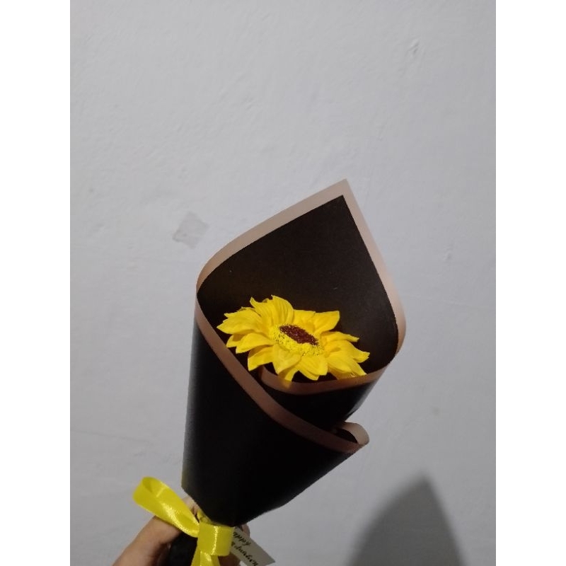 Jual single buket sunflower / buket bunga wisuda / buket mini bunga ...