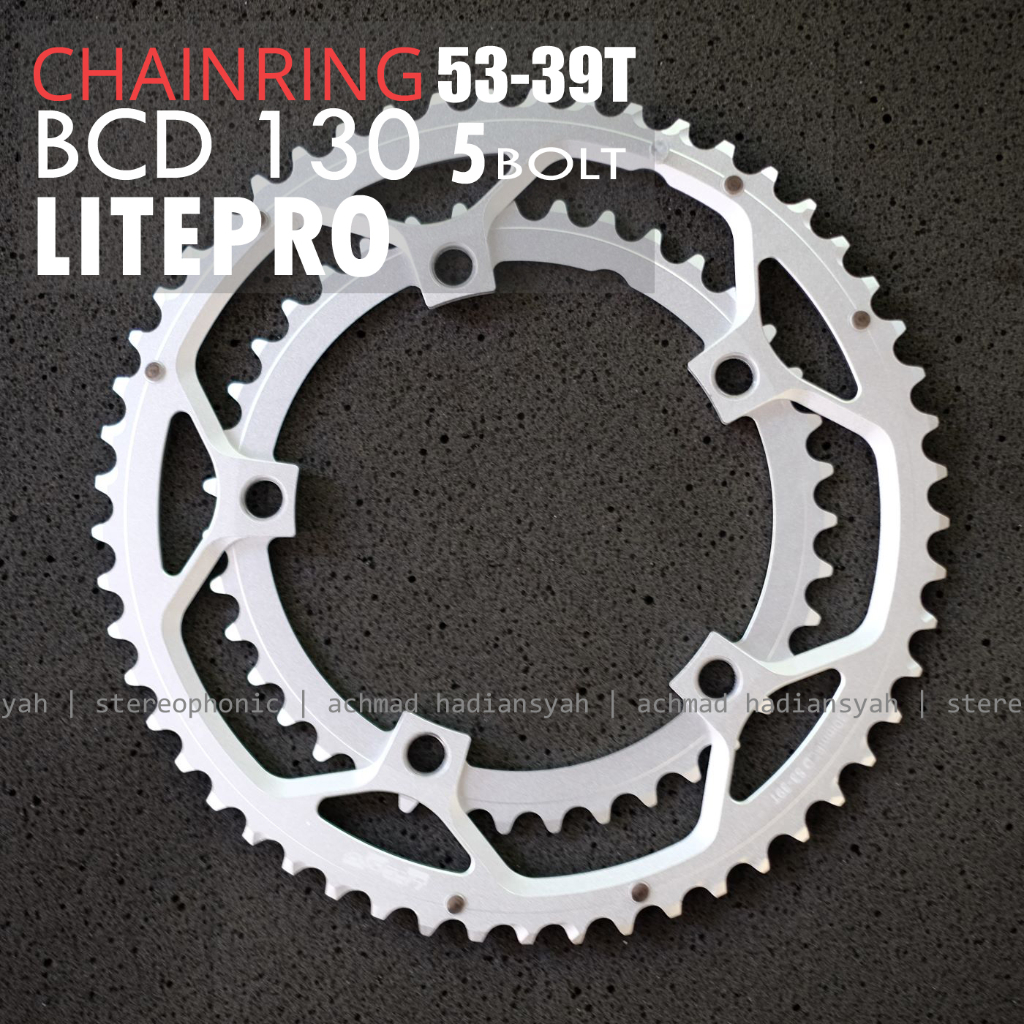 Jual Chainring LITEPRO 53-39T Chainring LITEPRO 39-53T Chainring BCD130 ...