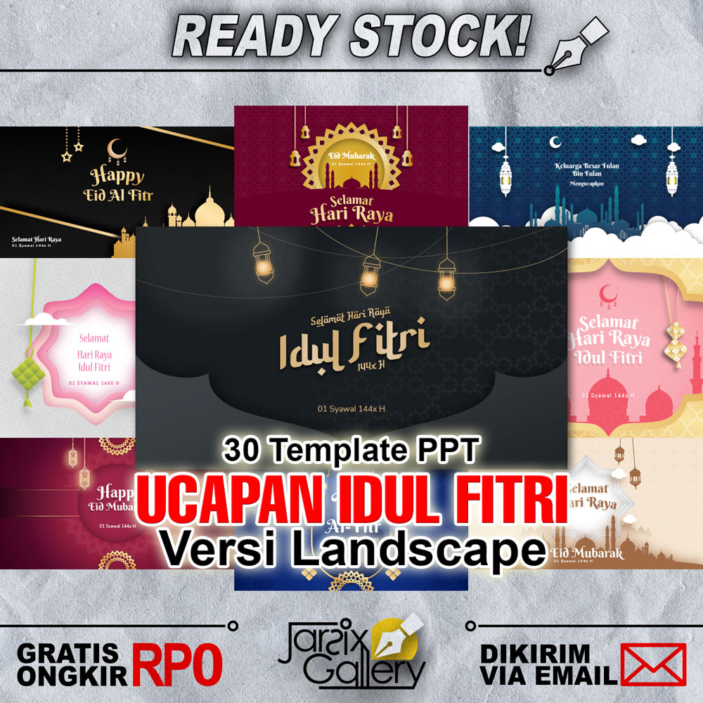 Jual 30 Template Ramadhan Video Ucapan Idul Fitri PPT Versi Landscape ...