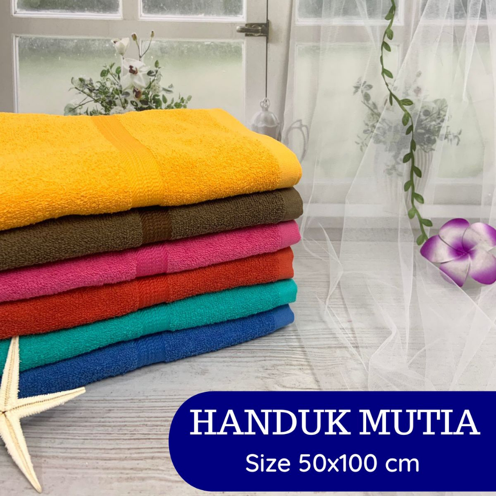 Jual SM Handuk Mandi Mutia Tanggung Warna Ukuran 50x100 cm Bahan Katun ...