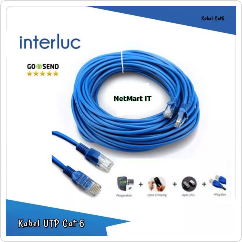 Jual Kabel Lan Indor UTP Cat6 interluc Panjang 15 Meter Siap Pakai ...