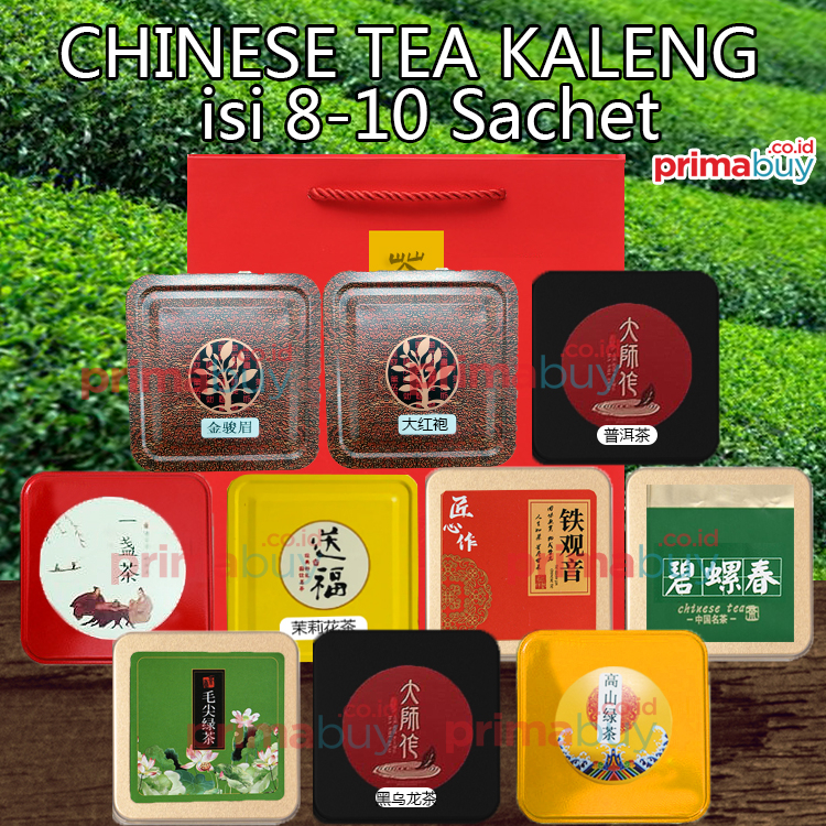 Jual CHINESE TEA BOX KALENG OOLONG TIEGUANYIN DAHONGPAO GIFT isi 10 ...