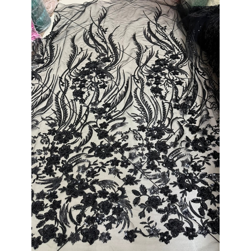 Jual bahan kain tulle payet full soroschi 3D | Shopee Indonesia