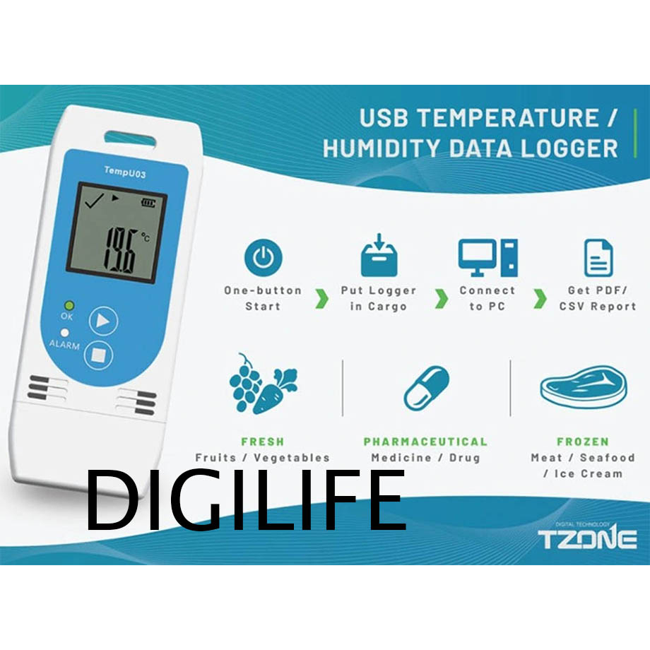 Jual Temperature Humidity Data Logger Tzone TempU03 Wireless Sensor PC Loger Storage TEMP-U03 ...