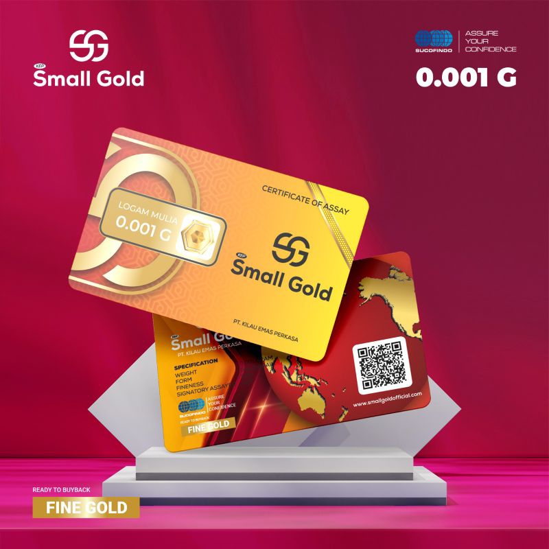 Jual SMALLGOLD Emas 0.001gram Logam Mulia ECO Pack MiniGold Asli ...
