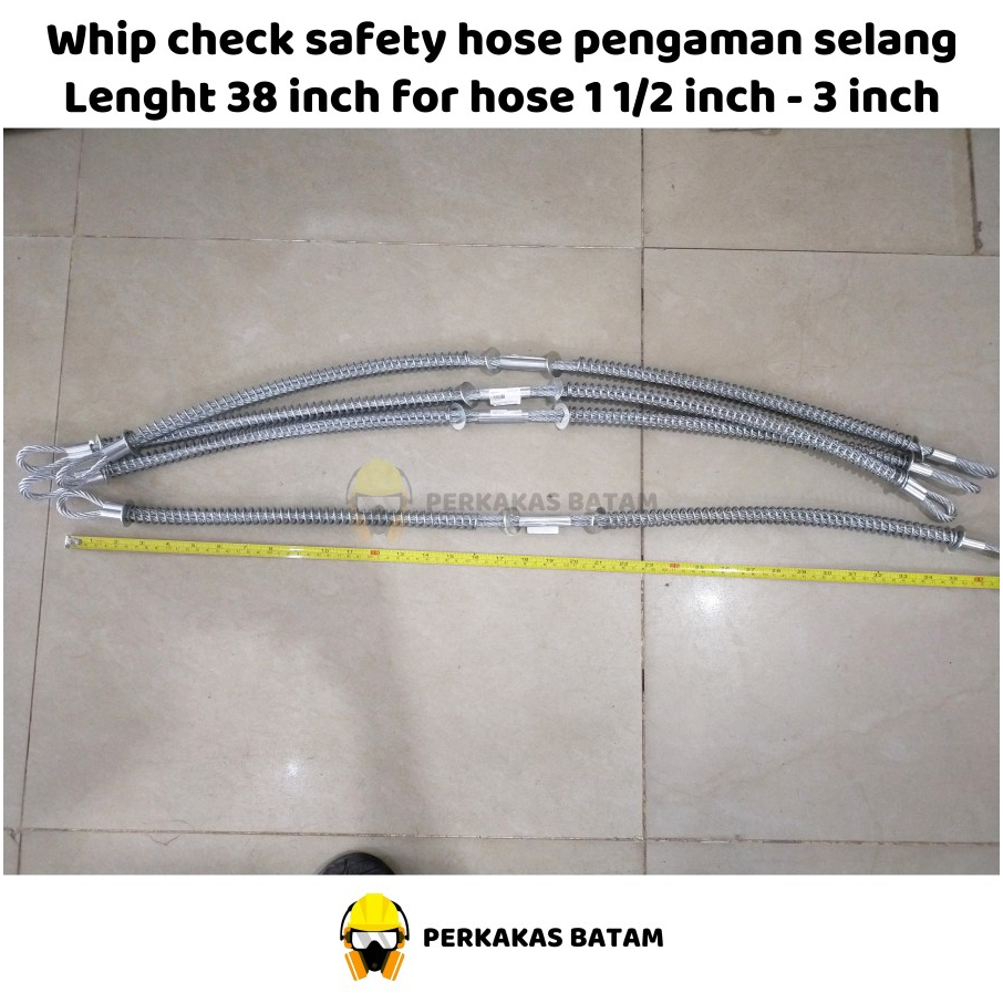 Jual Safety Hose 1/4 x 38 inch 6mm whip check Arrestor Pengaman Wire ...