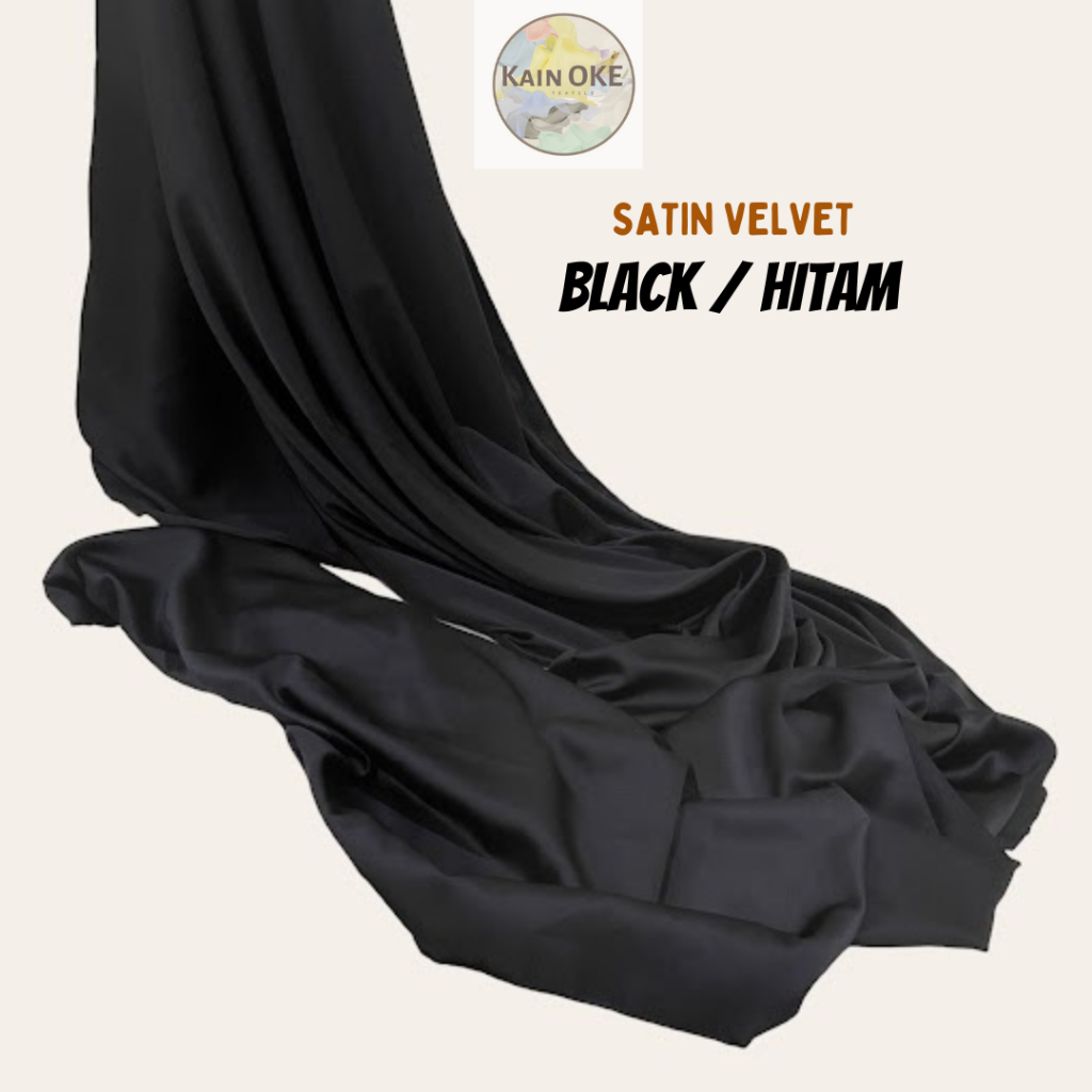 Jual 1/2 meter Kain Satin Velvet Premium Grade A Black / Hitam Bahan ...