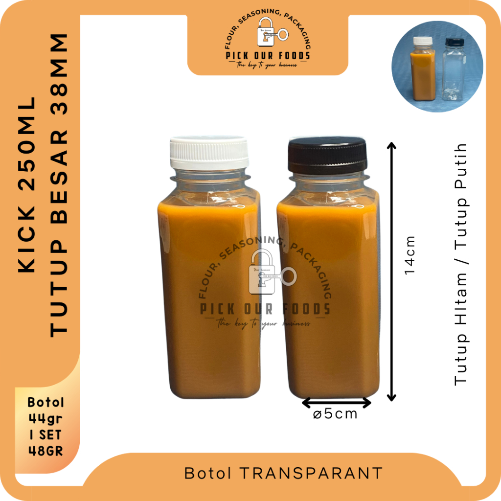 Jual Botol Kick 250ml / Botol Kotak 250ml / Botol Kick 250 ml / Botol ...