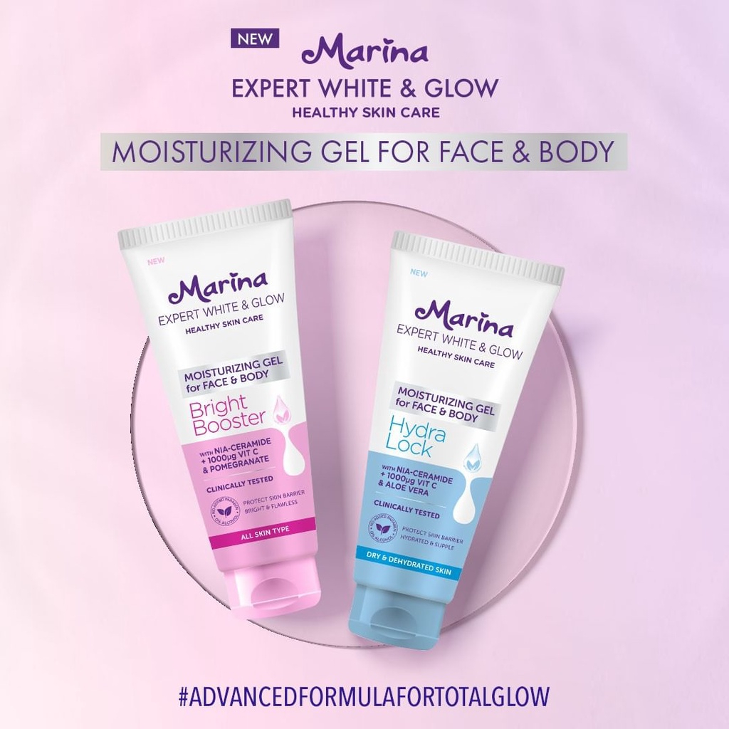 Jual Marina Expert White & Glow Healthy Skin Care Moisturizing Gel For ...