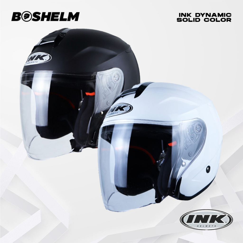 Jual BOSHELM Helm INK DYNAMIC SOLID Helm Half Face SNI | Shopee Indonesia