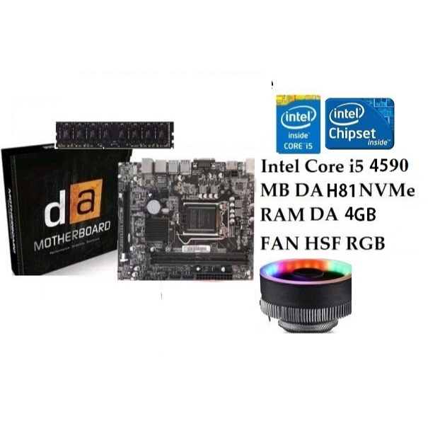 Jual Paket Prosesor intel Gen4 Core i5 +Mobo H81M+FAN Pros RGB+RAM ...