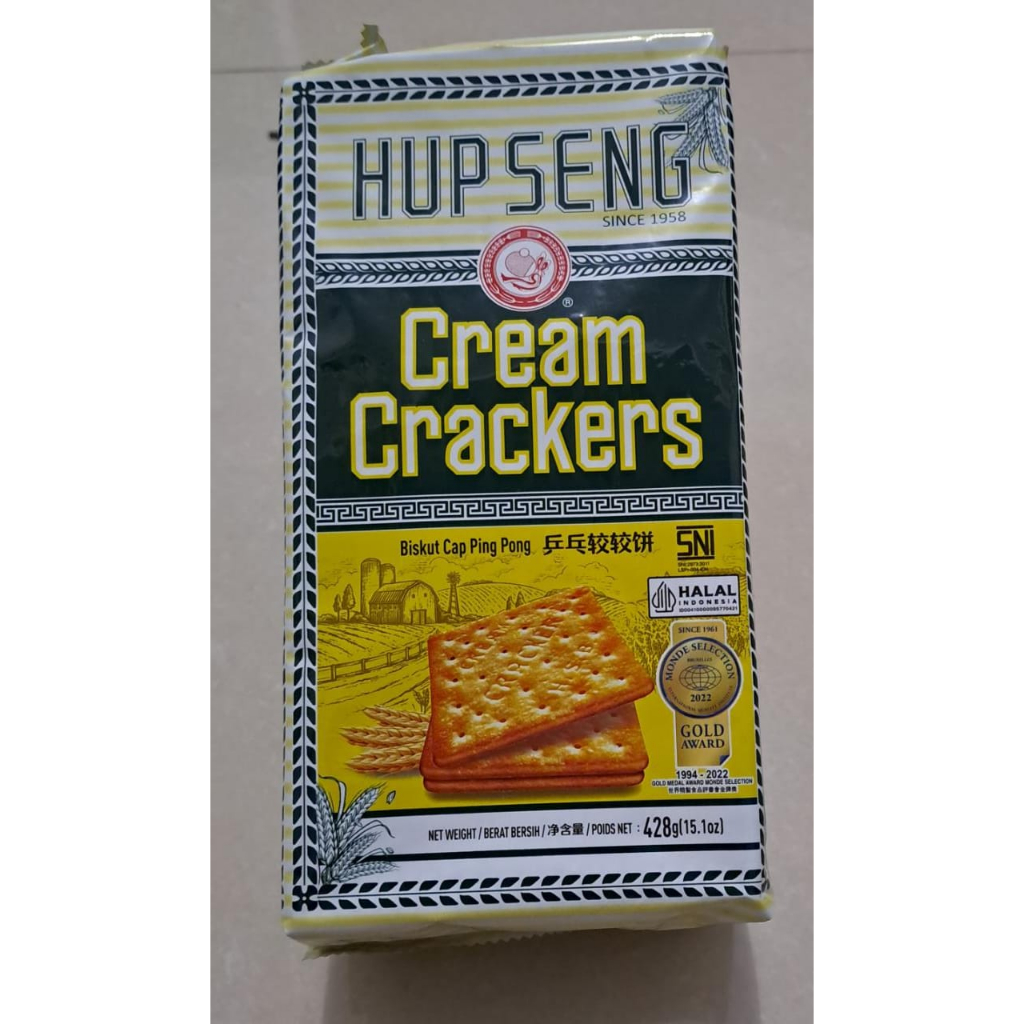 Jual Roti Kering Biskuit HUP SENG Cream Crackers Rasa asin,l 428GR ...