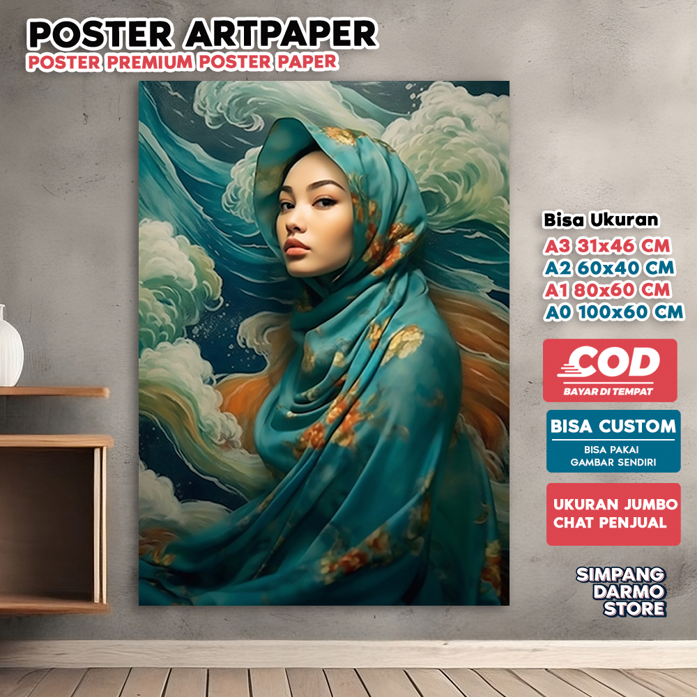 Jual Poster Poster Hijab Cantik Inspirasi Estetik untuk Dekorasi Rumah ...