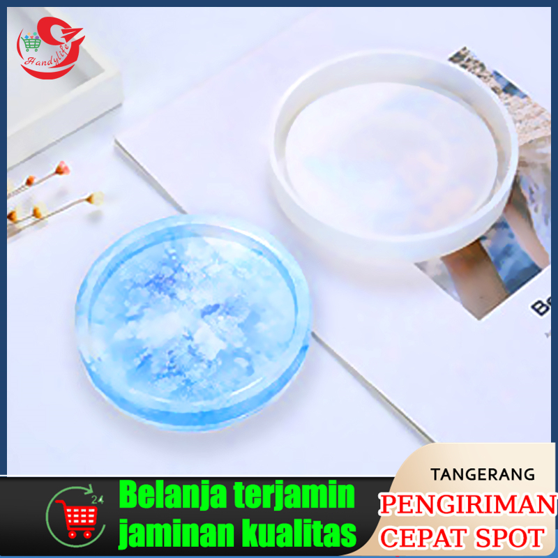 Jual 4PCS Round Resin coaster mold Mould Bulat Mold Kotak untuk Resin ...