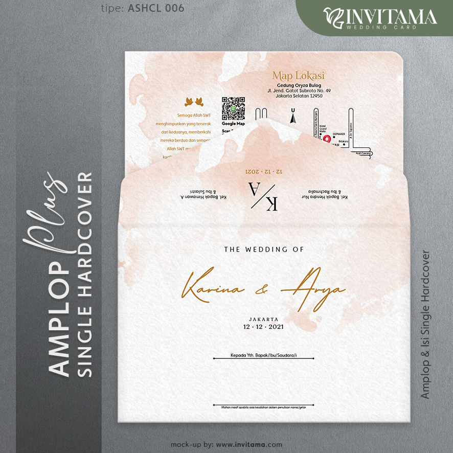 Jual Undangan Pernikahan Wedding Tipe Amplop Single Hardcover Landscape ...