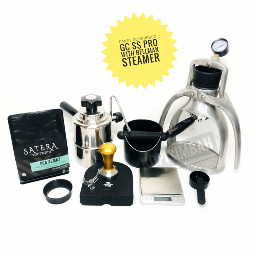 Jual Paket ROK Presso New GC SS 2022 Manual Espresso Coffee Maker With ...